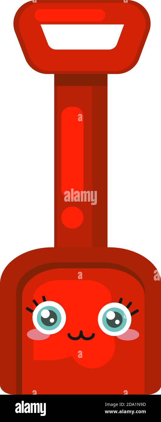 Red sand shovel , illustration, vector on white background Stock Vector ...