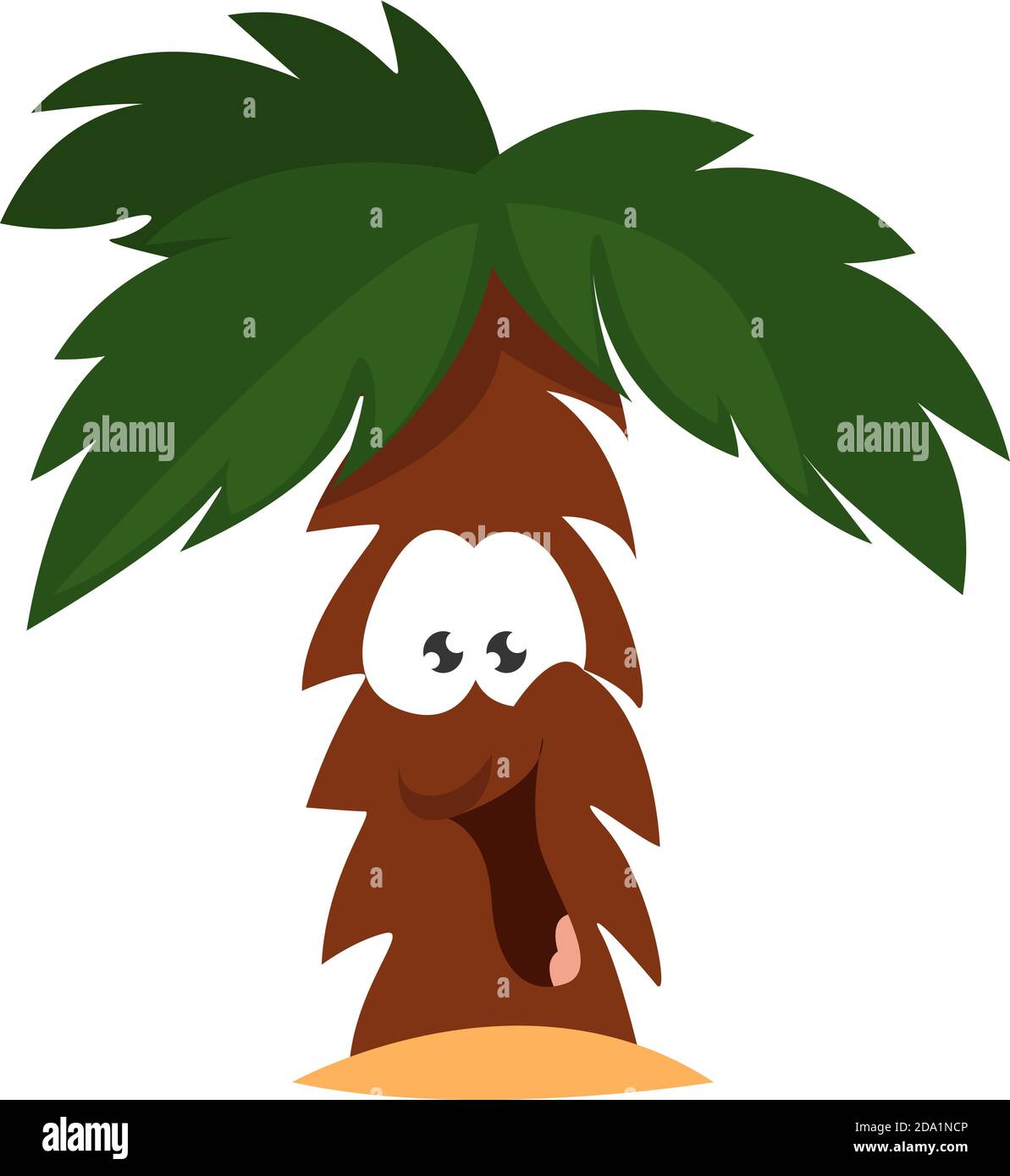 Happy palm tree , illustration, vector on white background Stock Vector ...