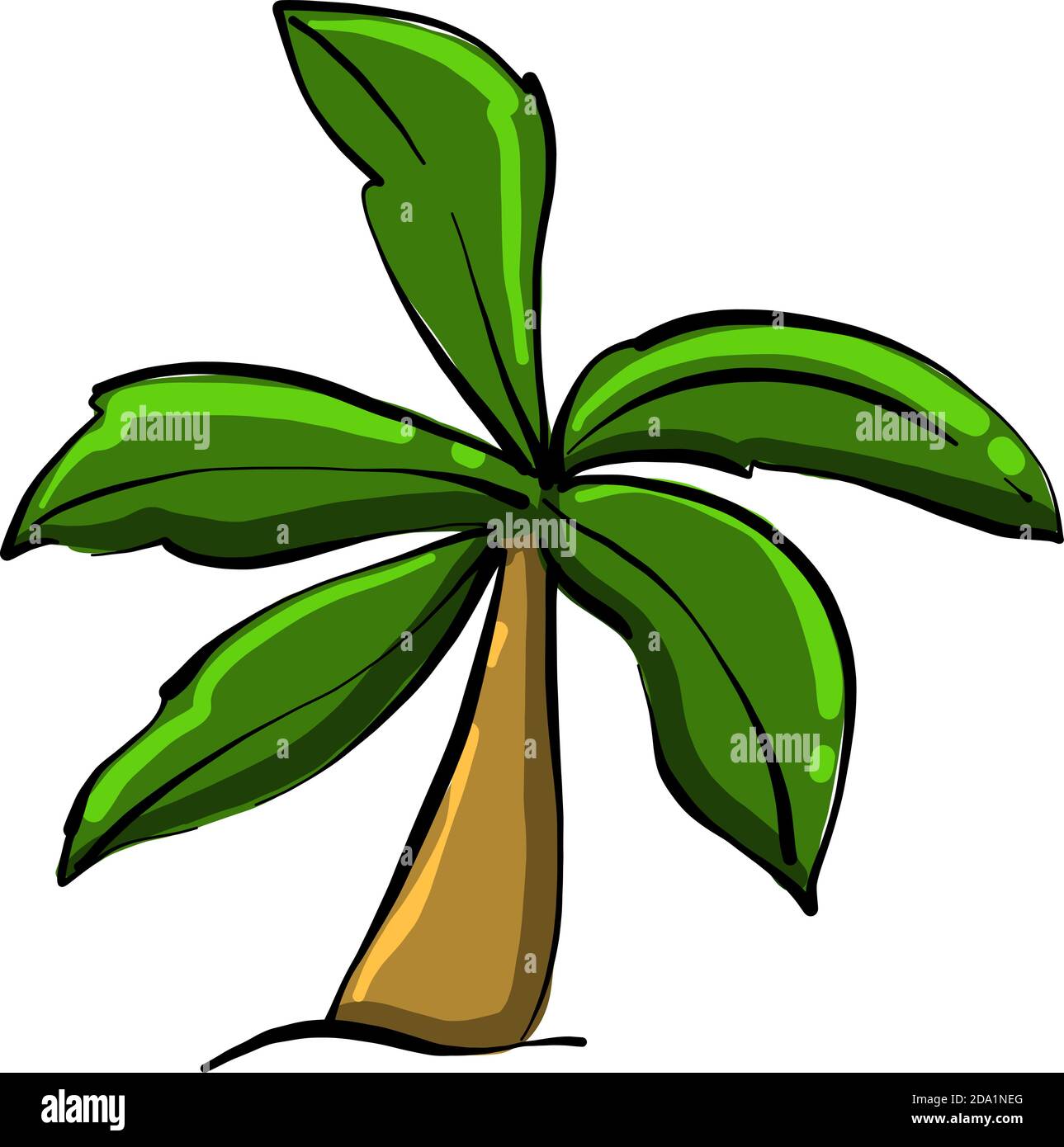 One palm tree , illustration, vector on white background Stock Vector ...