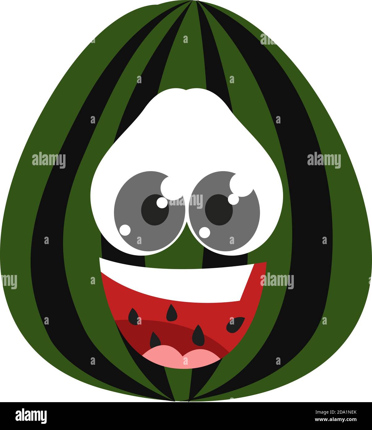 Green watermelon , illustration, vector on white background Stock ...