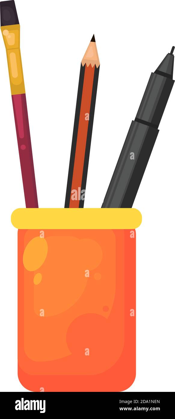 Pen box , illustration, vector on white background Stock Vector Image ...