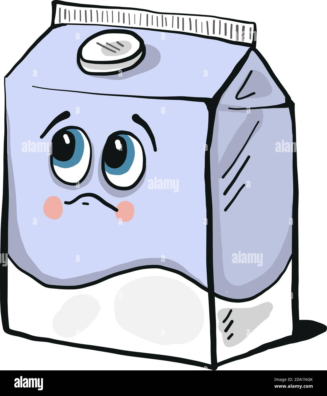 Sad milk , illustration, vector on white background Stock Vector Image ...