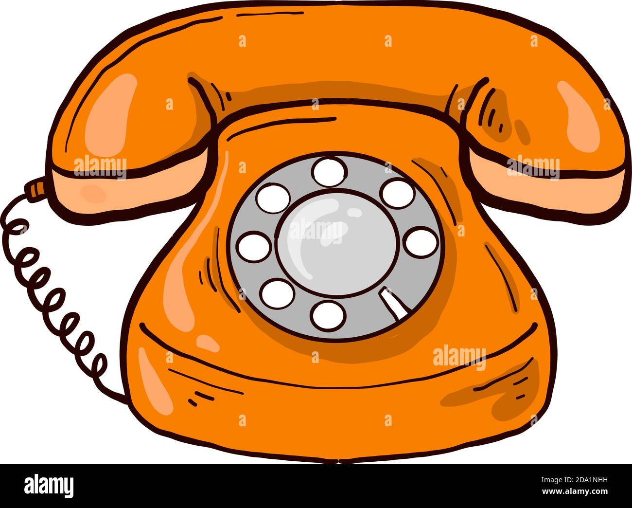 Old orange telephone ,illustration,vector on white background Stock ...