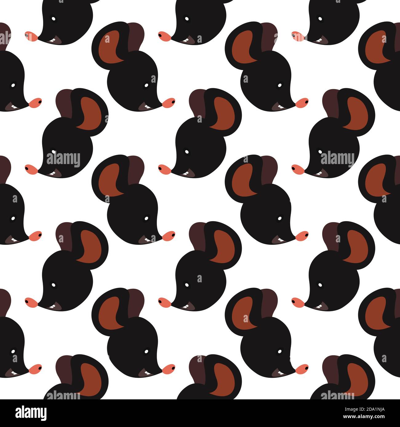 Mice head , seamless pattern on a white background Stock Vector Image ...