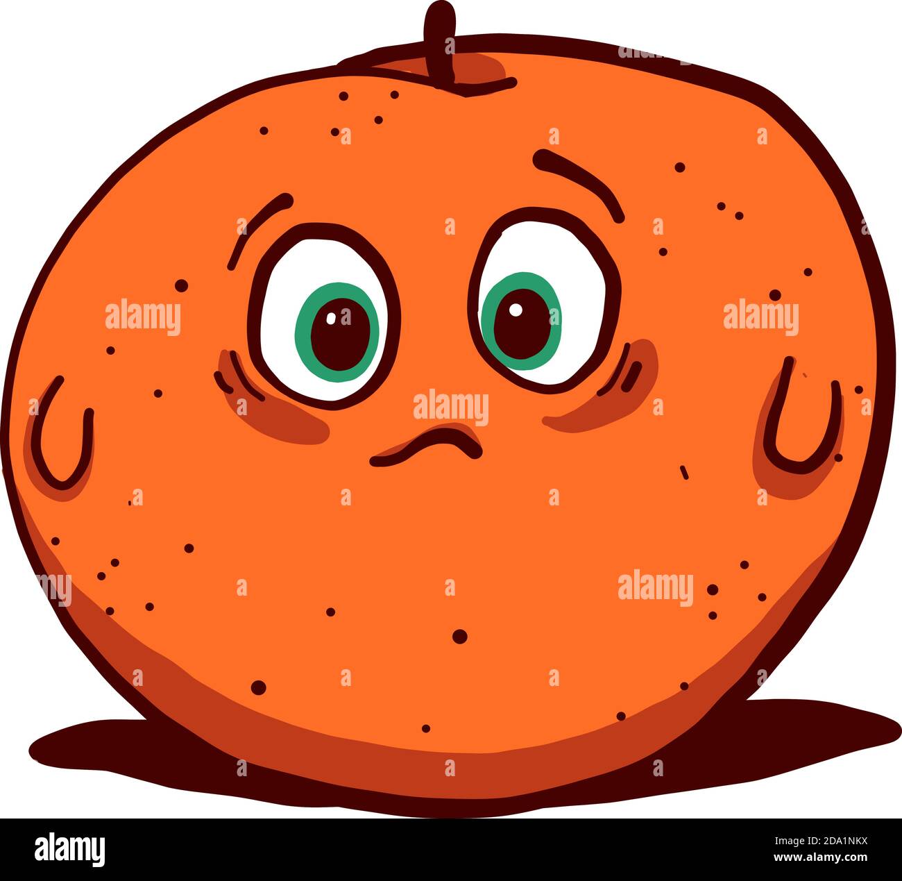 Sad orange , illustration, vector on white background Stock Vector ...