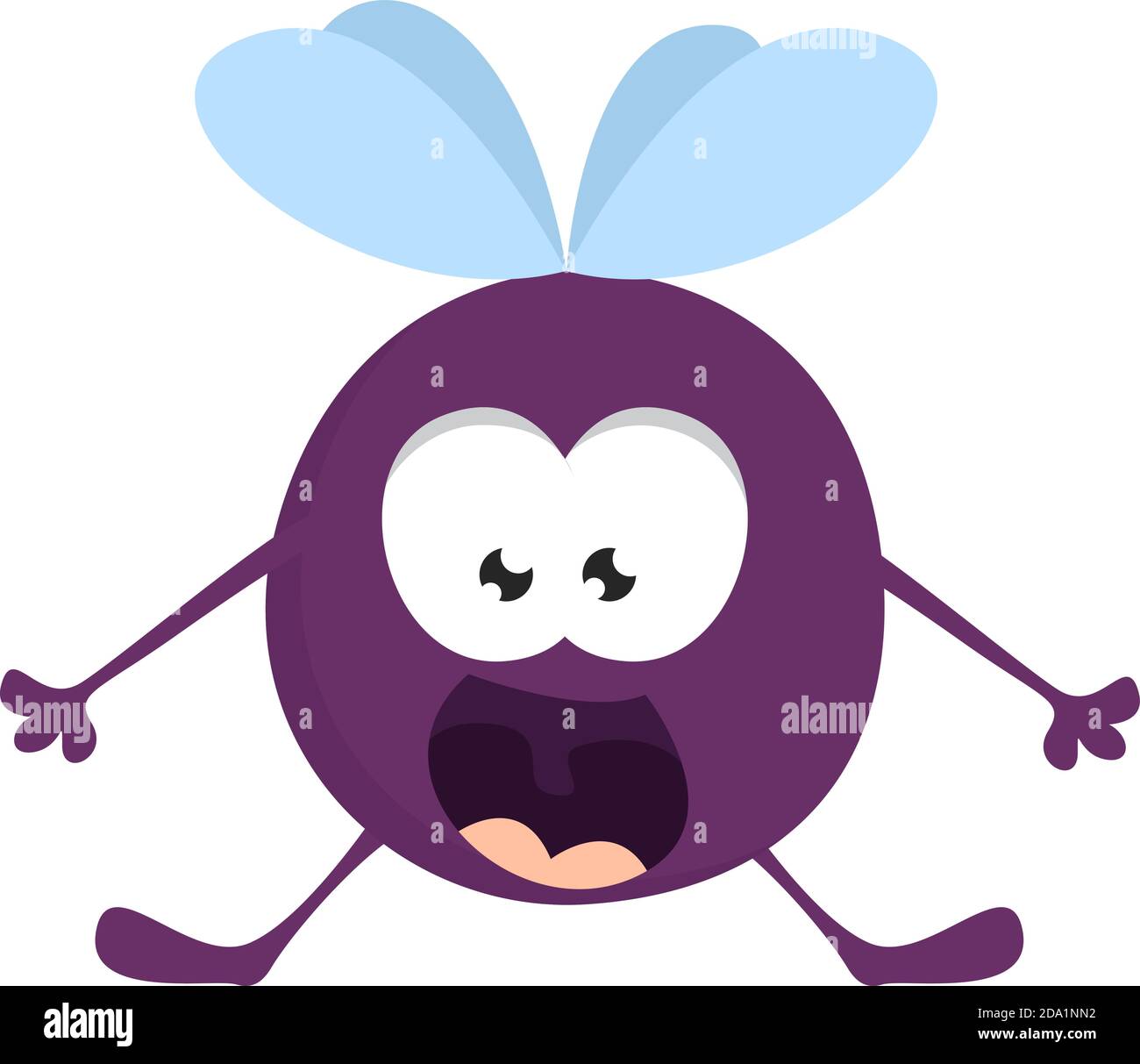 Scared purple mosquito ,illustration,vector on white background Stock ...