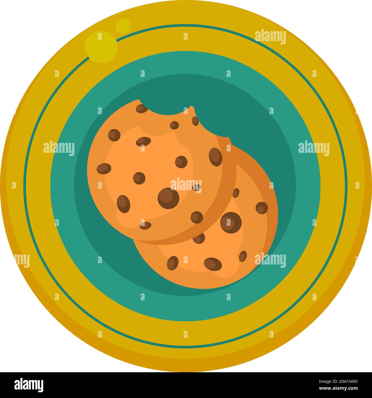 Plate of cookies , illustration, vector on white background Stock ...