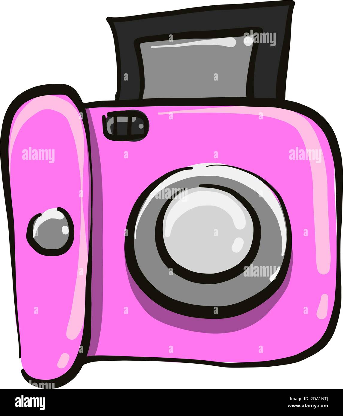 Old pink camera ,illustration,vector on white background Stock Vector ...