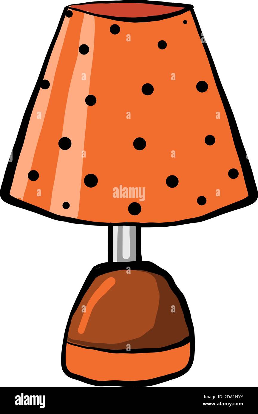 Orange table lamp ,illustration,vector on white background Stock Vector ...
