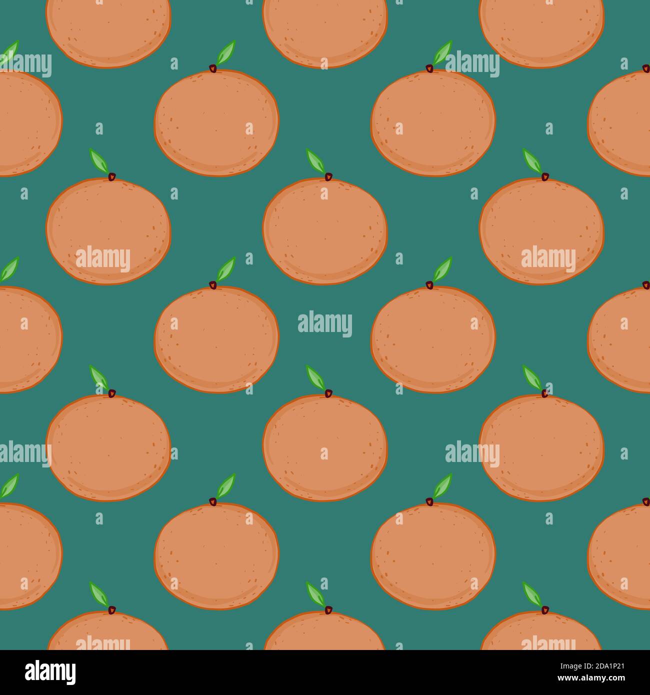 Cute orange the fruit , seamless pattern on a green background Stock ...