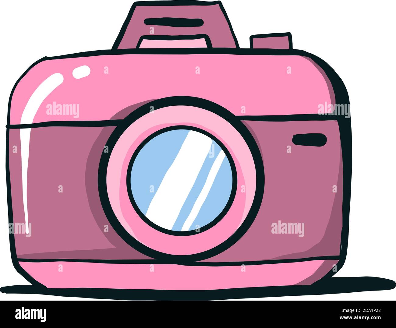 Small pink camera toy , illustration, vector on white background Stock ...