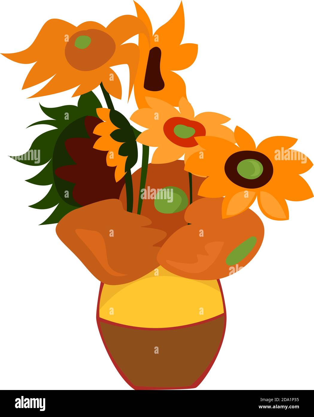 Sunflowers in a vase Stock Vector Images - Alamy