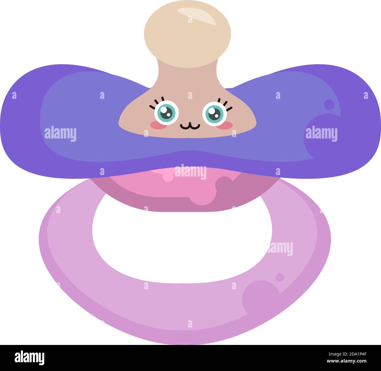 Pacifier with a face ,illustration,vector on white background Stock ...