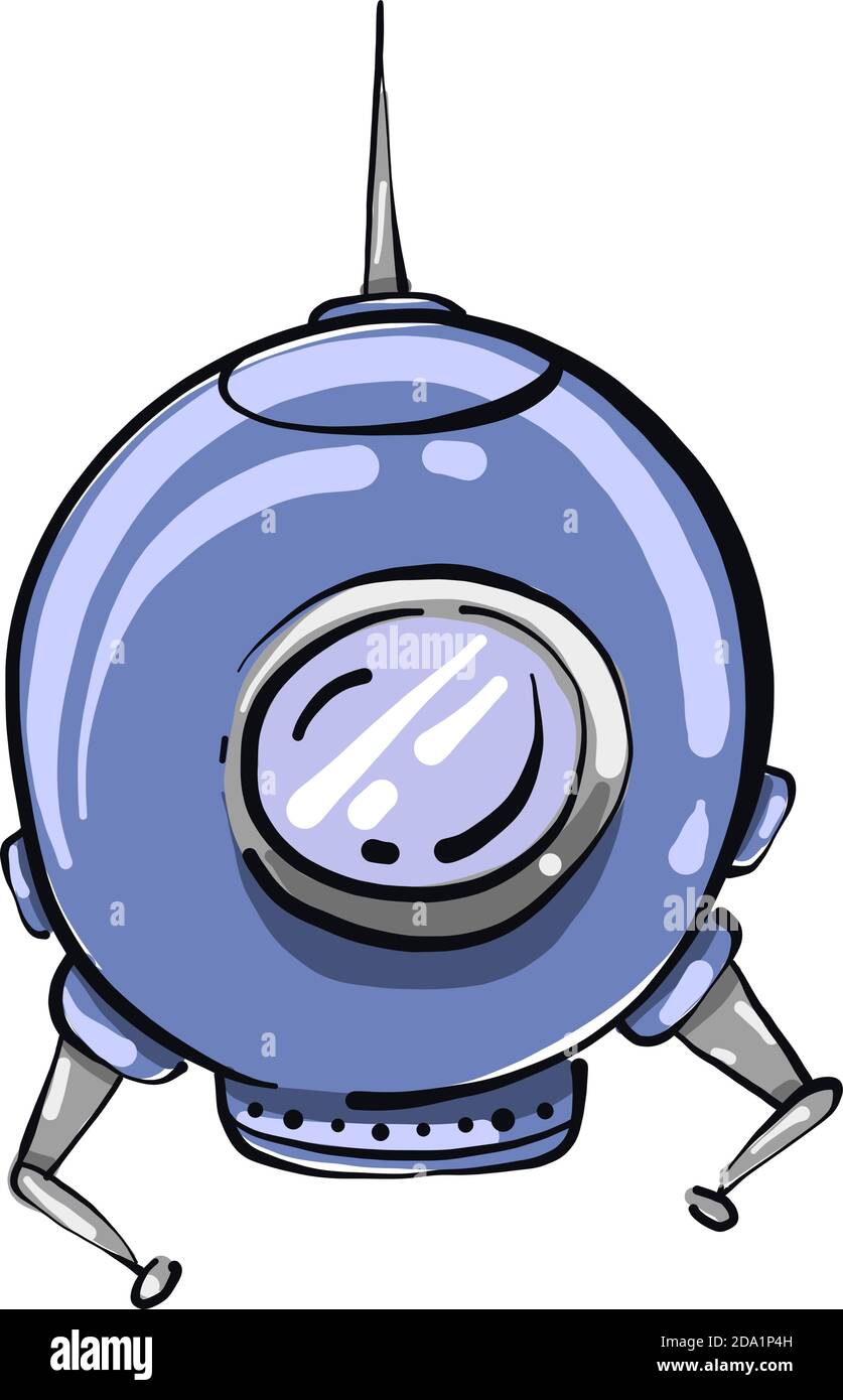 Space machine, illustration, vector on white background Stock Vector ...