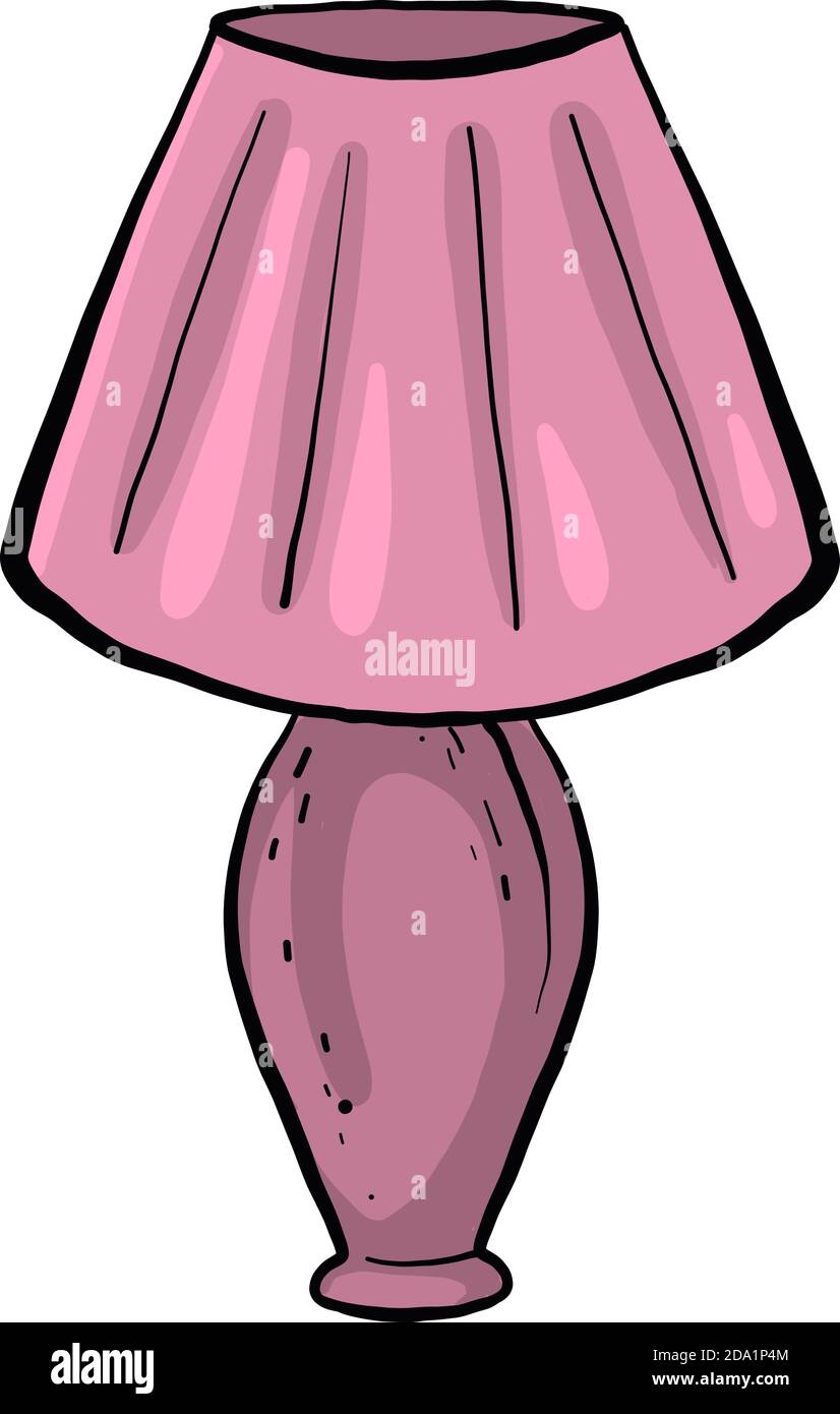 Pretty pink lamp , illustration, vector on white background Stock ...