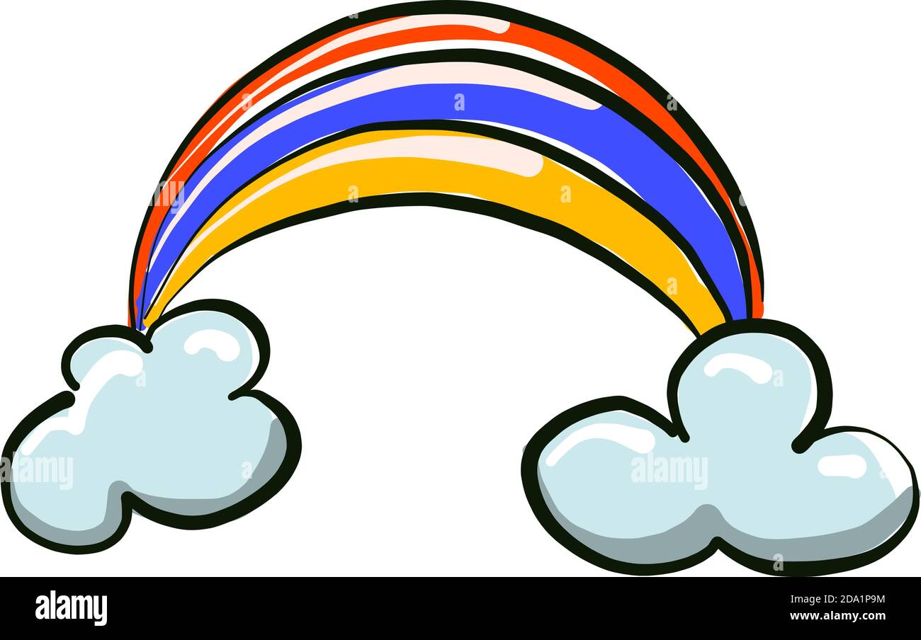 Pretty rainbow , illustration, vector on white background Stock Vector ...