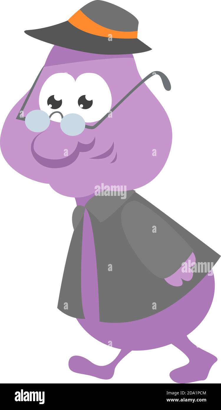 Purple man , illustration, vector on white background Stock Vector ...