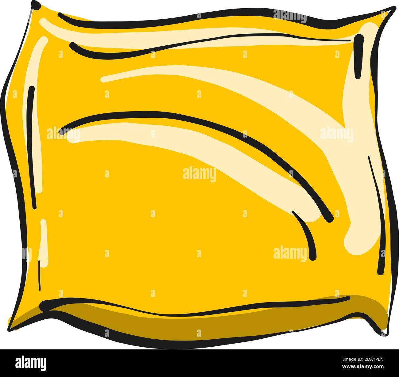 Yellow pillow , illustration, vector on white background Stock Vector ...