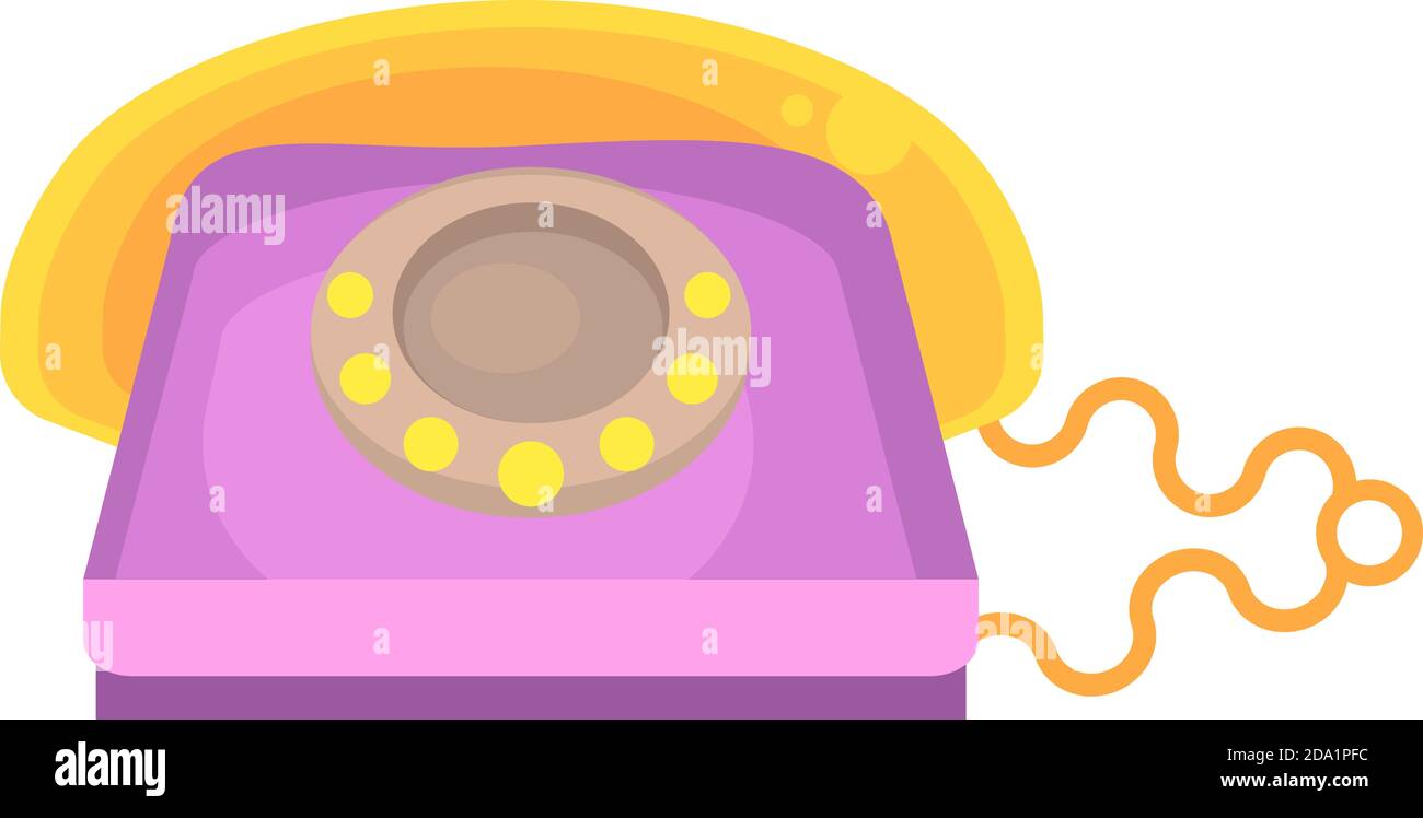 Purple telephone, illustration, vector on white background Stock Vector ...