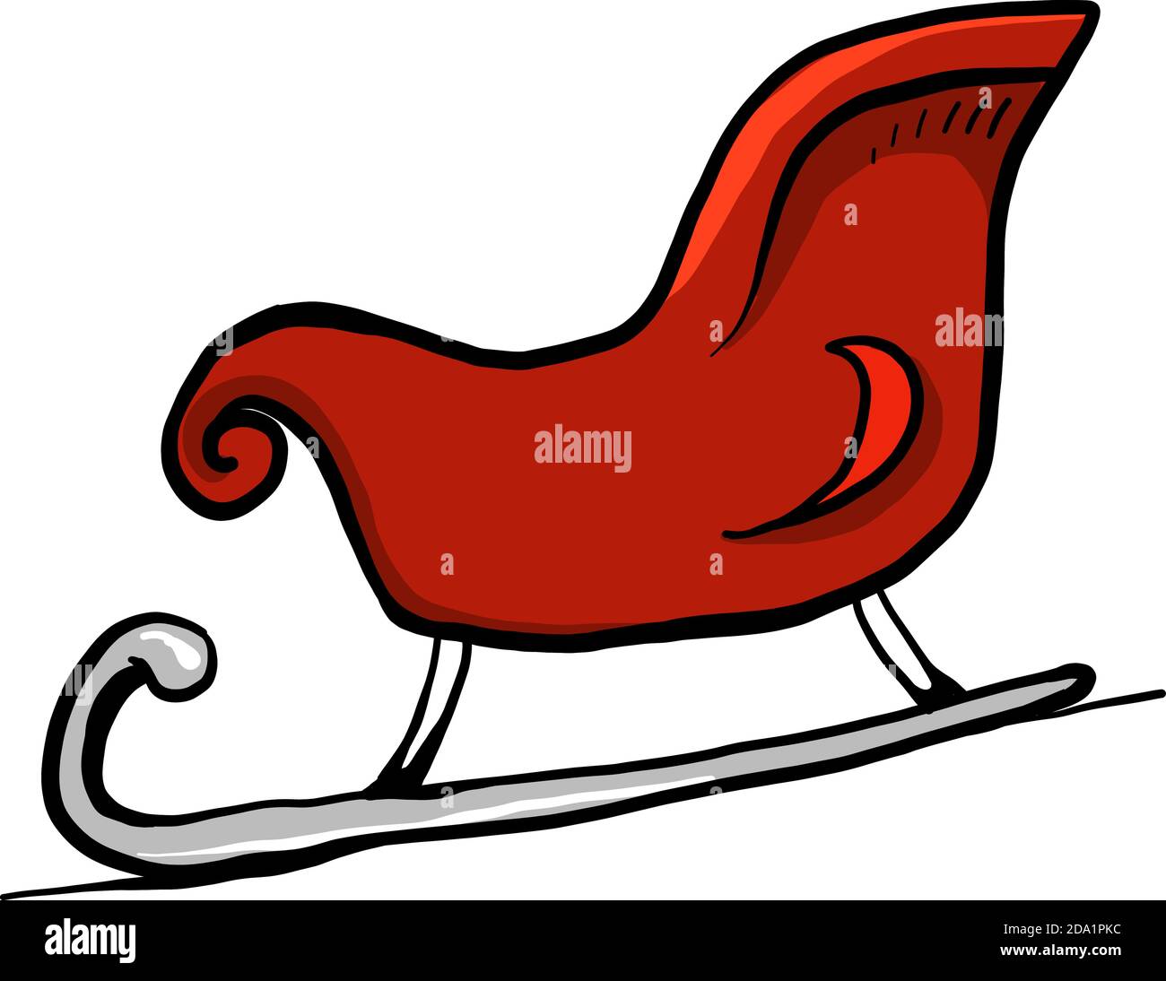 Red sleigh , illustration, vector on white background Stock Vector ...