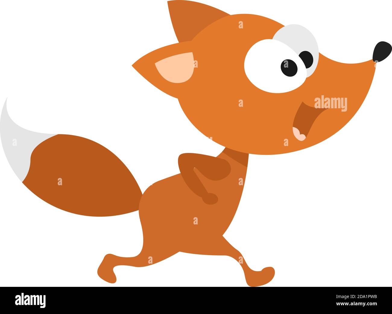 Running fox , illustration, vector on white background Stock Vector ...