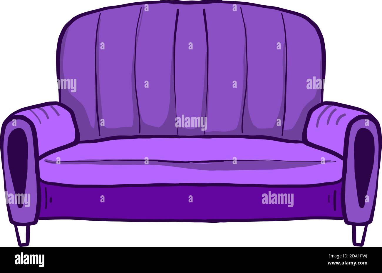 Purple sofa ,illustration, vector on white background Stock Vector ...