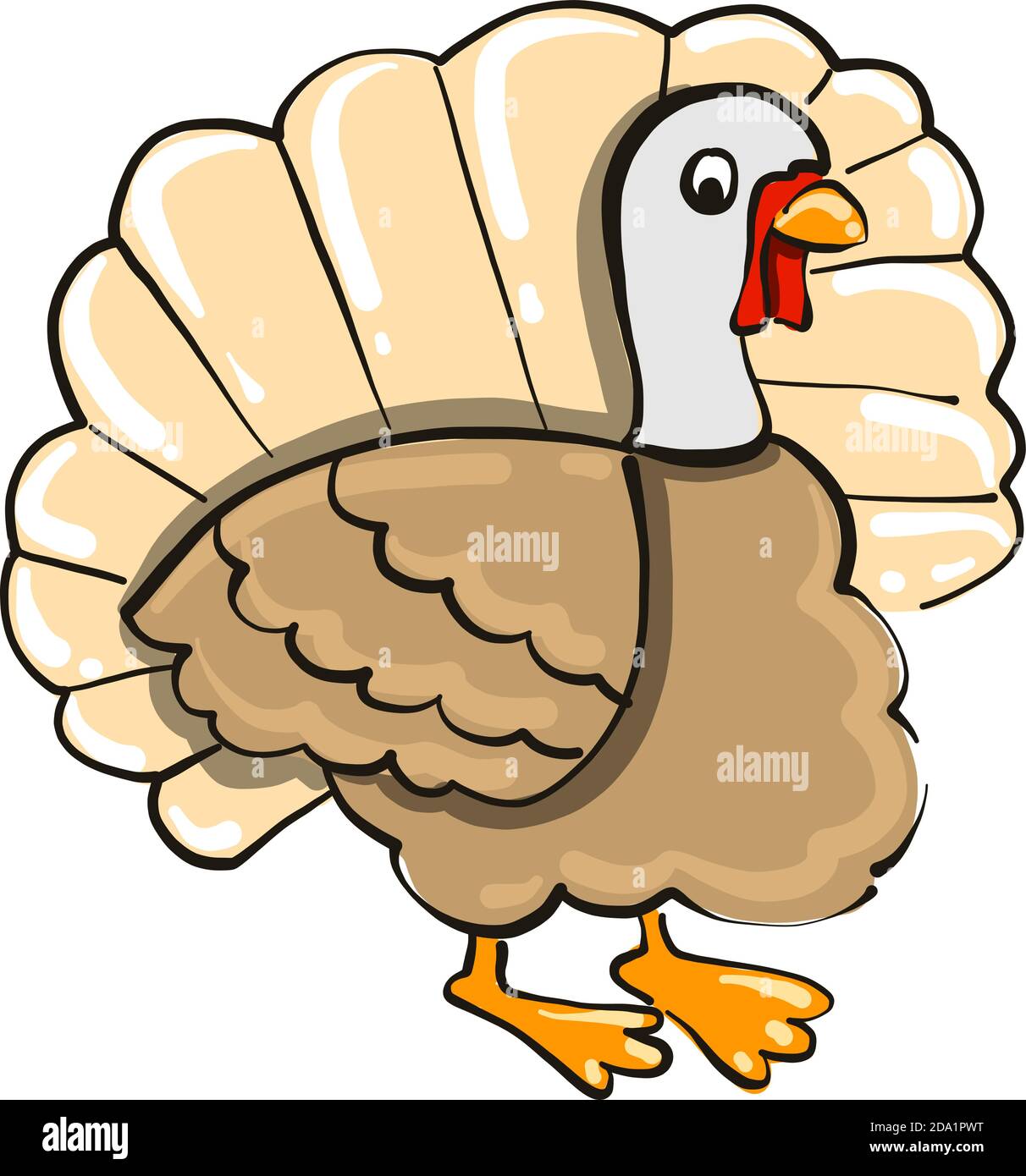 Yellow turkey, illustration, vector on white background Stock Vector ...