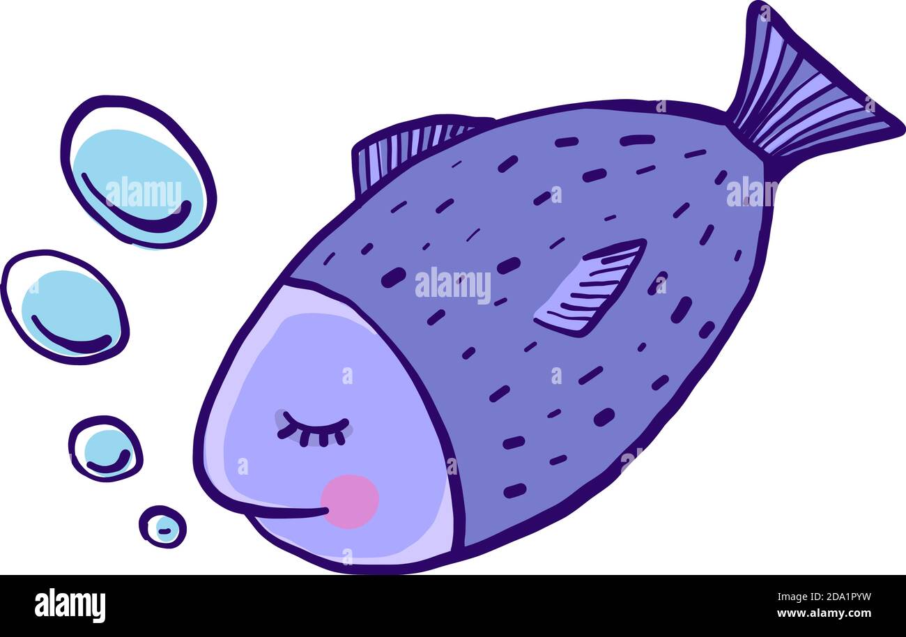 Purple fish ,illustration, vector on white background Stock Vector ...