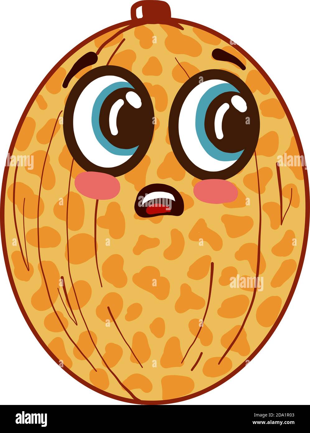Scared melon , illustration, vector on white background Stock Vector ...