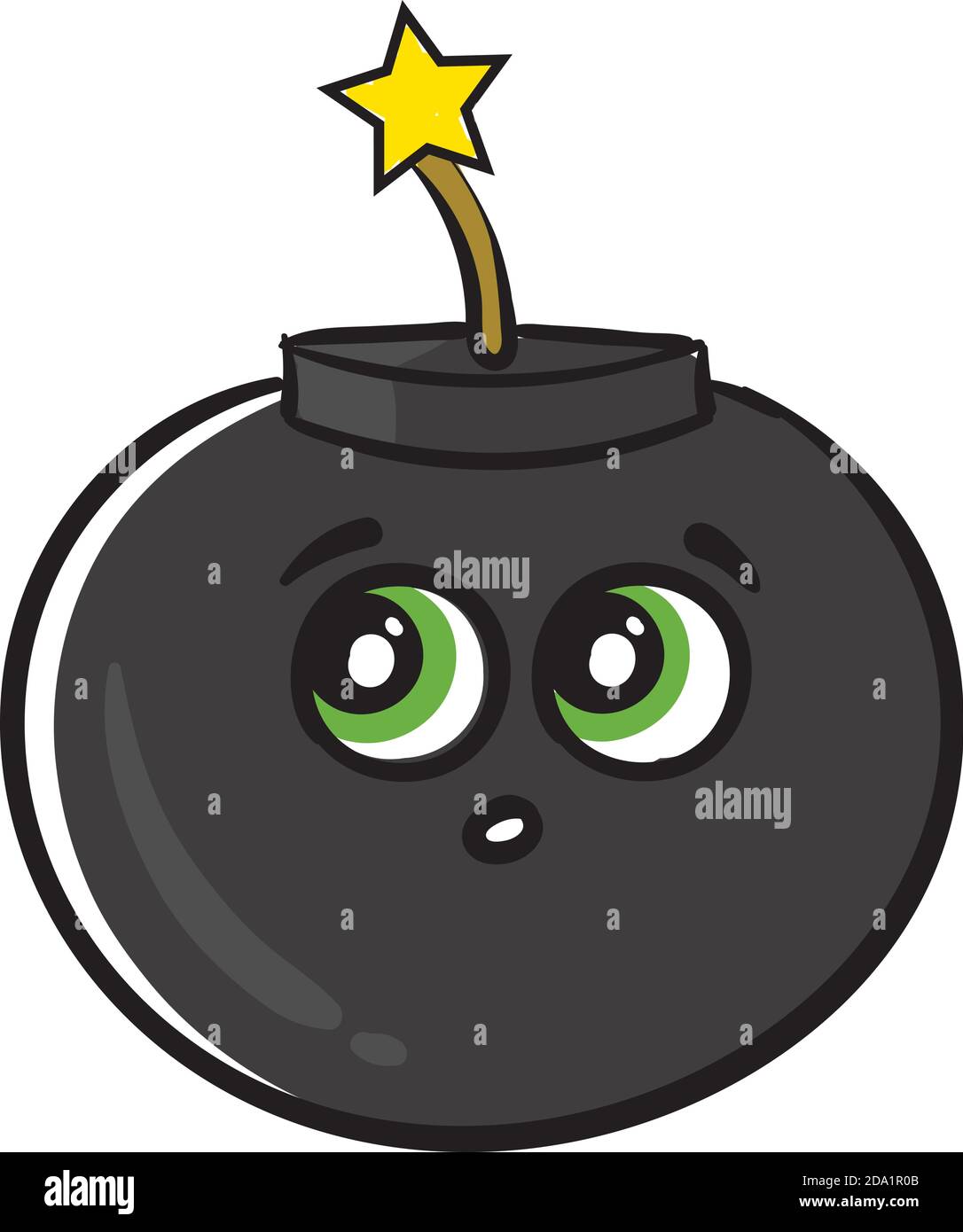 Scared bomb , illustration, vector on white background Stock Vector ...