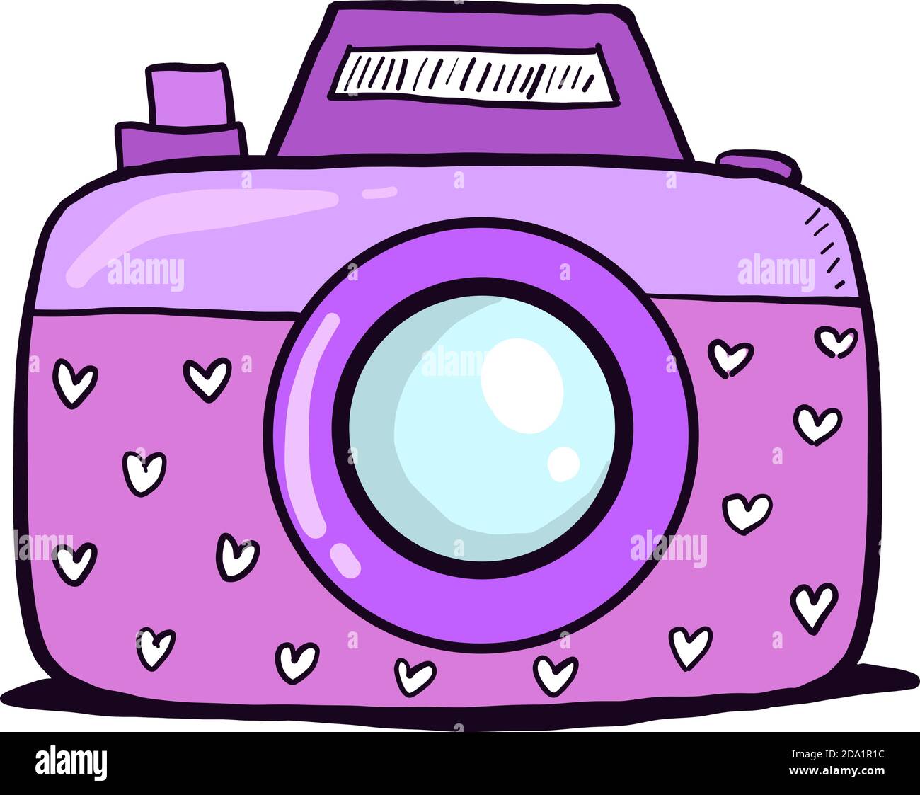 Purple camera ,illustration, vector on white background Stock Vector ...