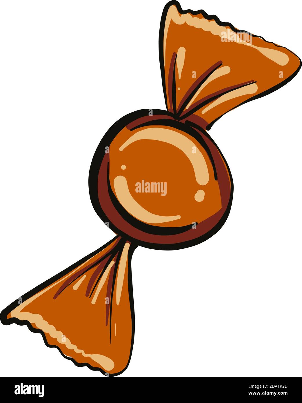 Orange round candy , illustration, vector on white background Stock ...