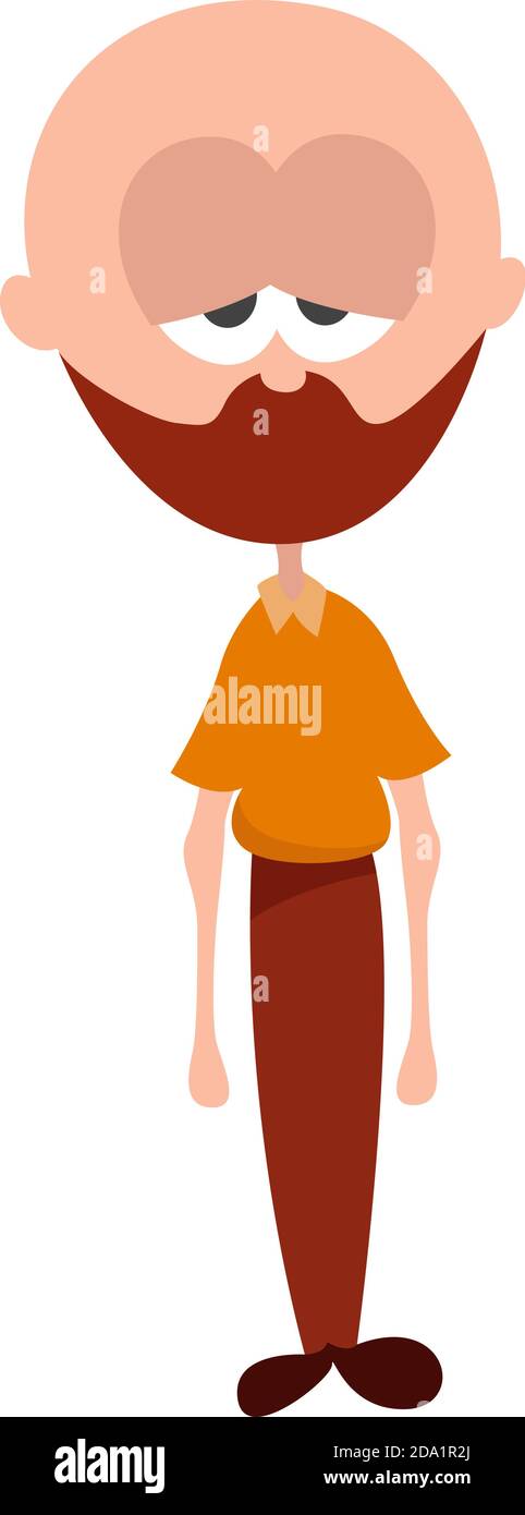 Sad man , illustration, vector on white background Stock Vector Image ...
