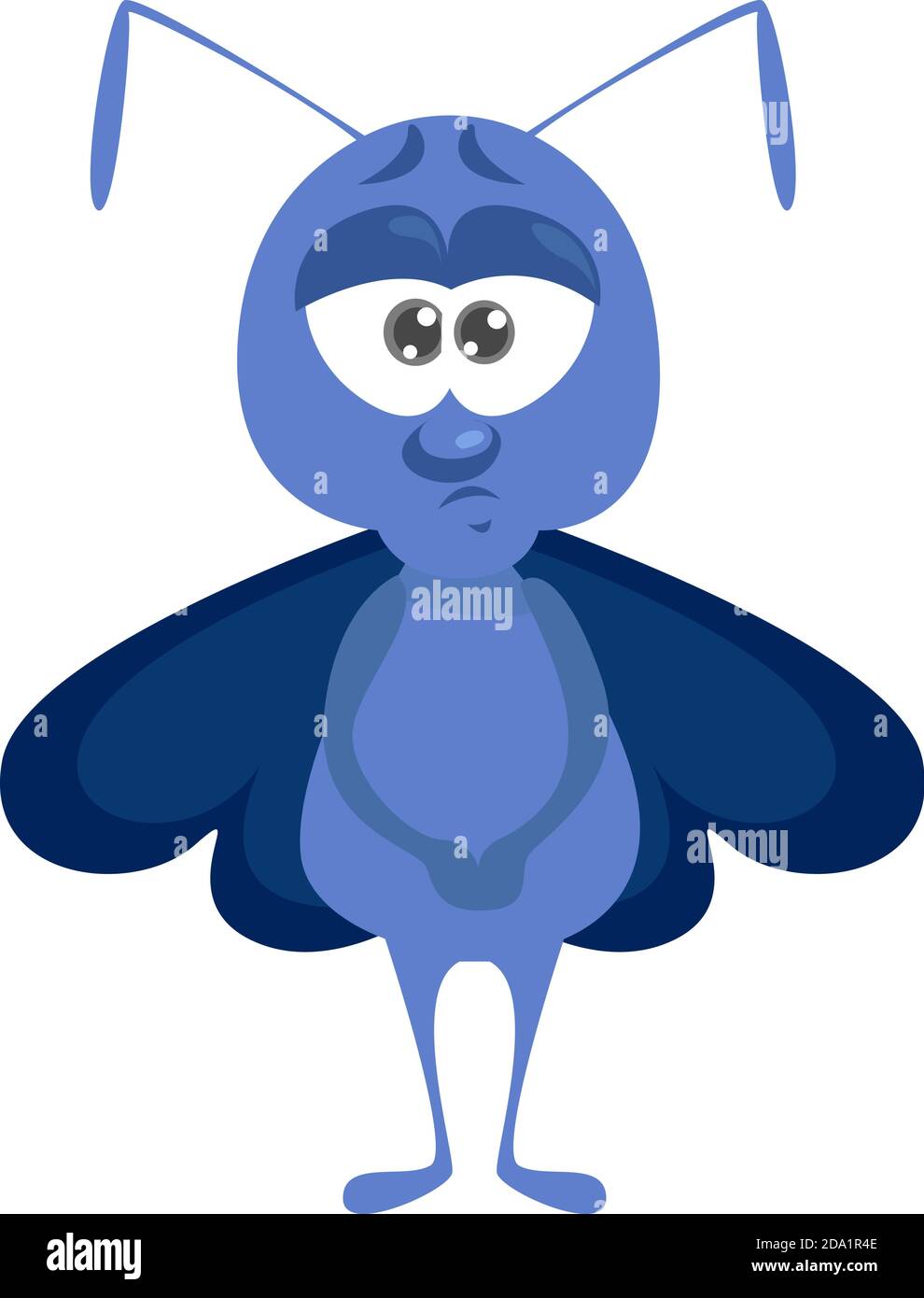 Sad blue butterfly , illustration, vector on white background Stock ...