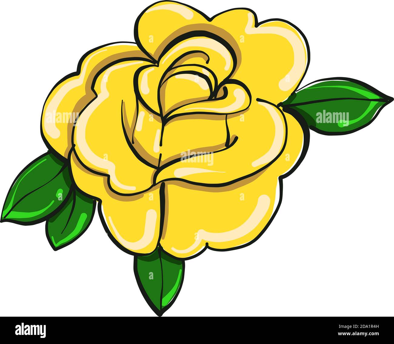 Yellow rose , illustration, vector on white background Stock Vector ...