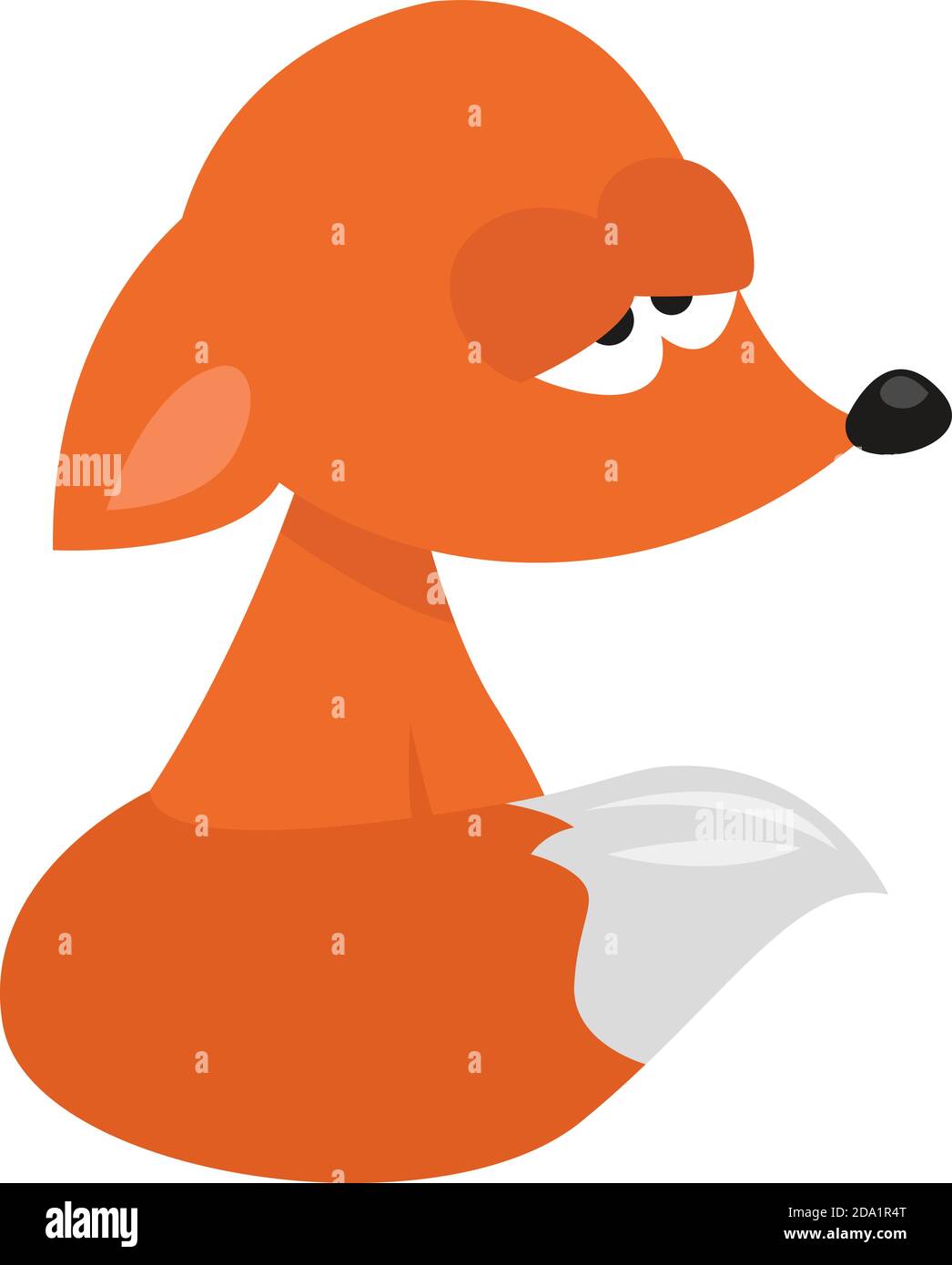 Sad fox , illustration, vector on white background Stock Vector Image ...