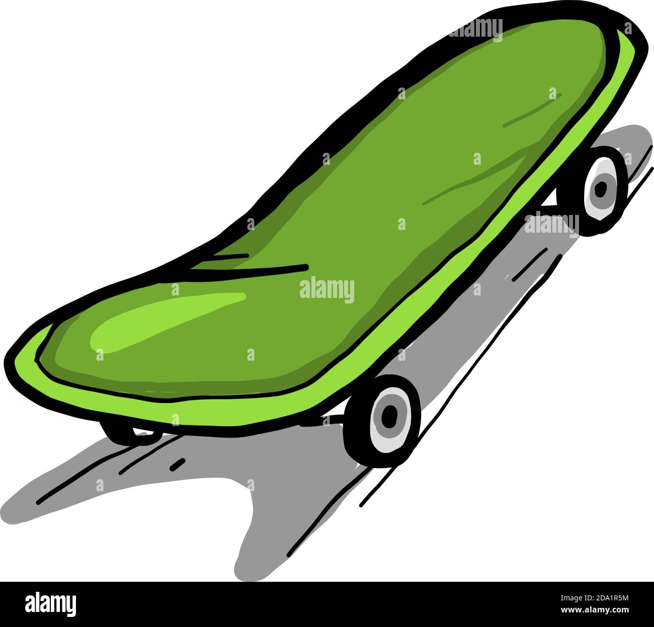 Green skate , illustration, vector on white background Stock Vector ...