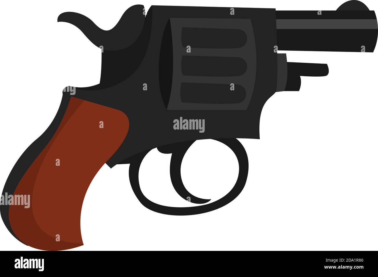 Black revolver , illustration, vector on white background Stock Vector ...