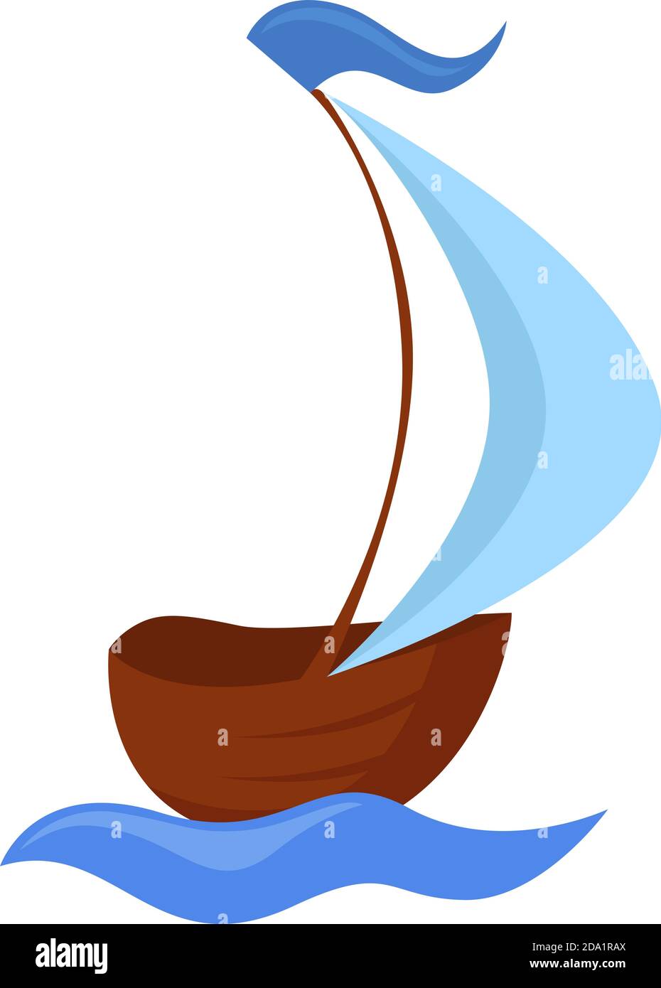Boat on water , illustration, vector on white background Stock Vector ...