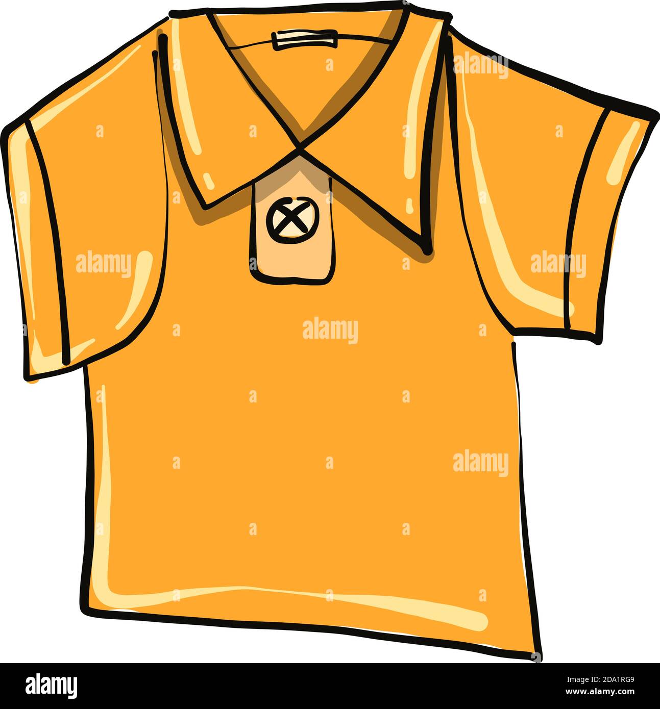 Yellow shirt ,illustration, vector on white background Stock Vector ...