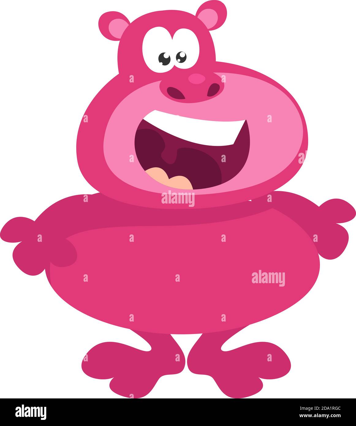Pink hippo , illustration, vector on white background Stock Vector ...