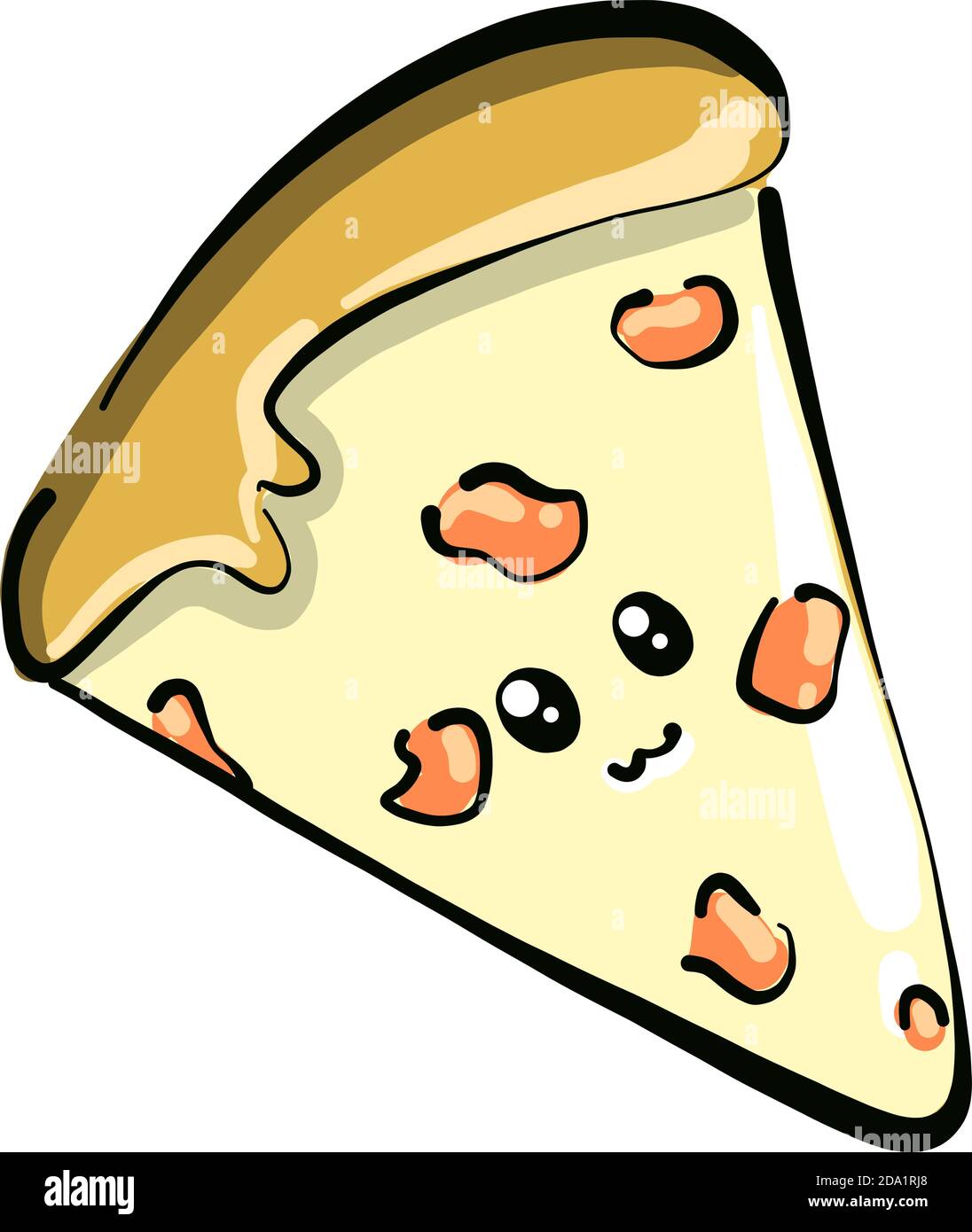 Black white illustration pizza slice Cut Out Stock Images & Pictures ...