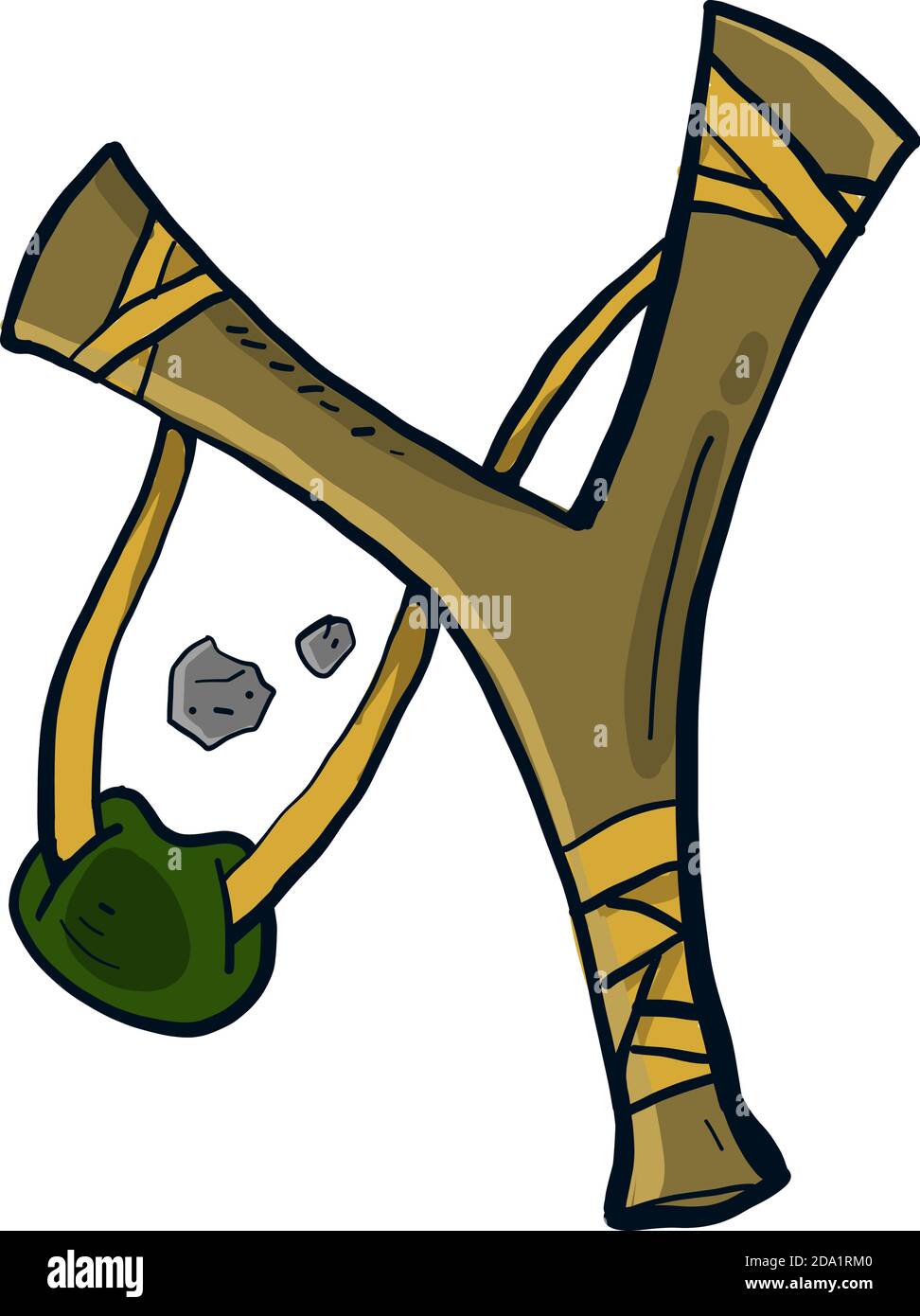 Brown slingshot , illustration, vector on white background Stock Vector ...
