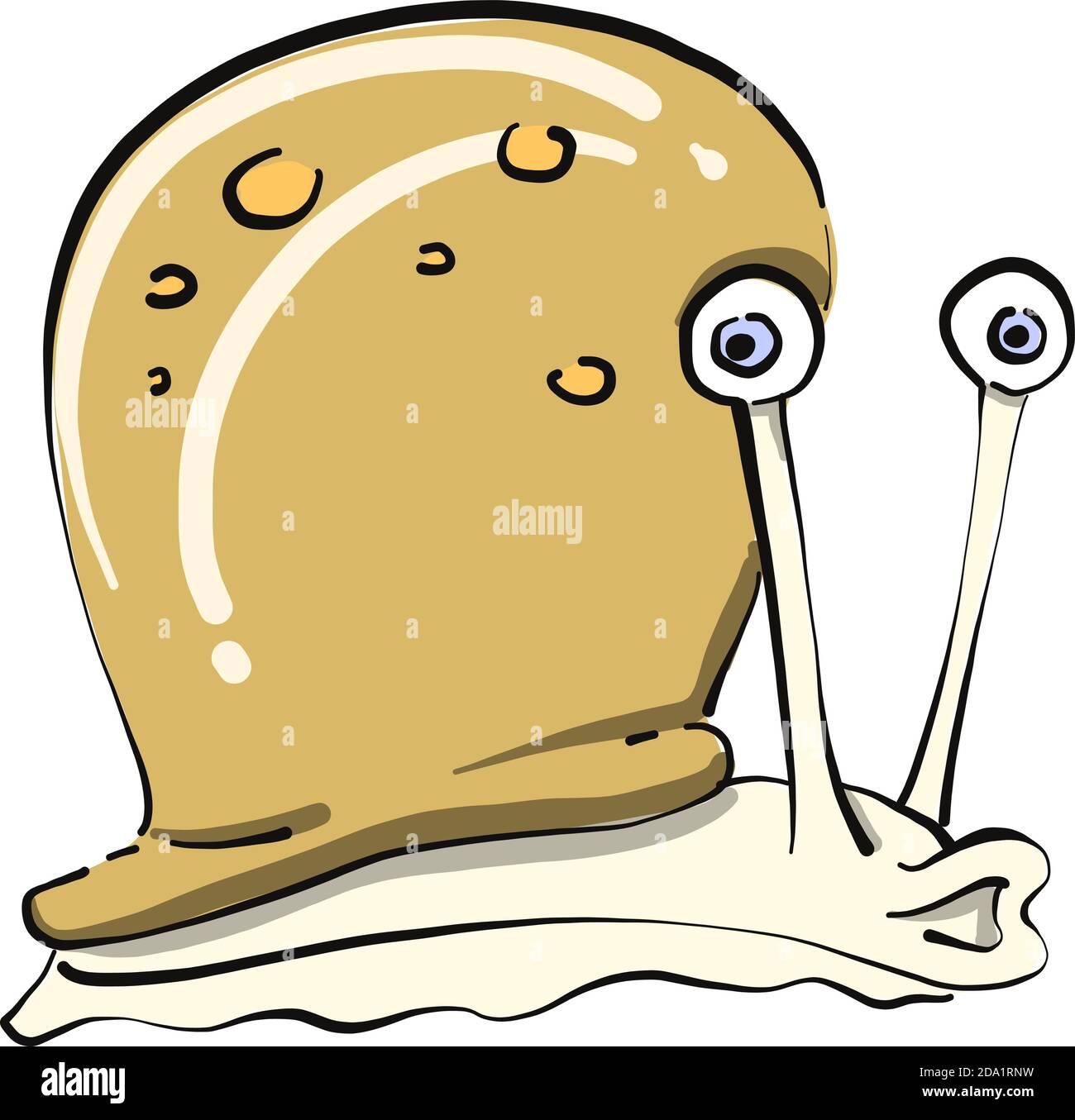Weird snail, illustration, vector on white background Stock Vector ...