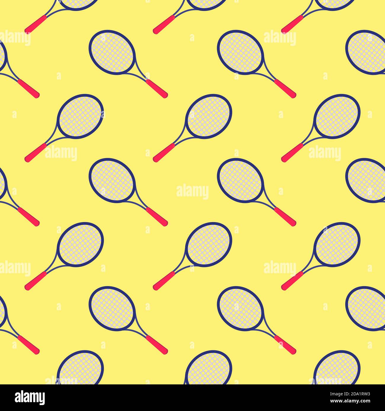 Tennis racket, seamless pattern on a yellow background Stock Vector ...