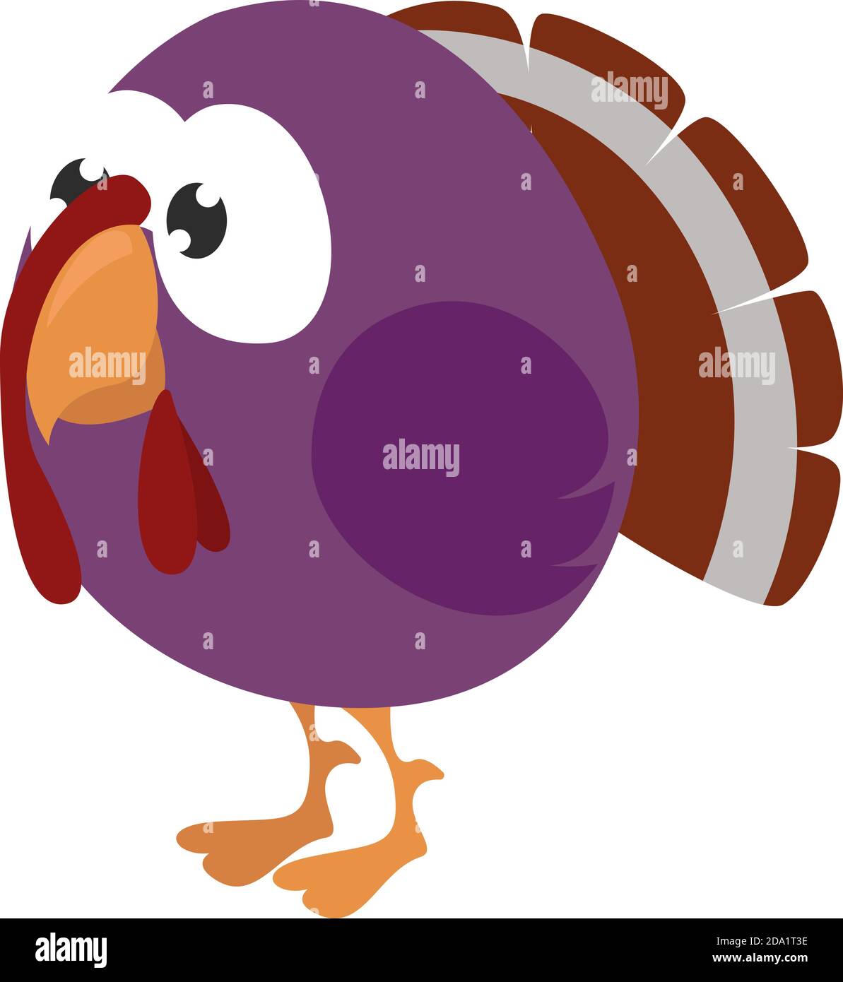 Purple turkey, illustration, vector on white background Stock Vector ...