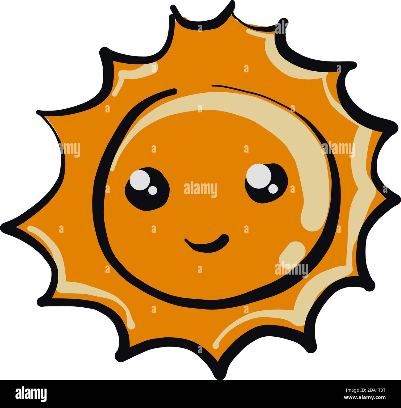 Hot sun, illustration, vector on white background Stock Vector Image ...