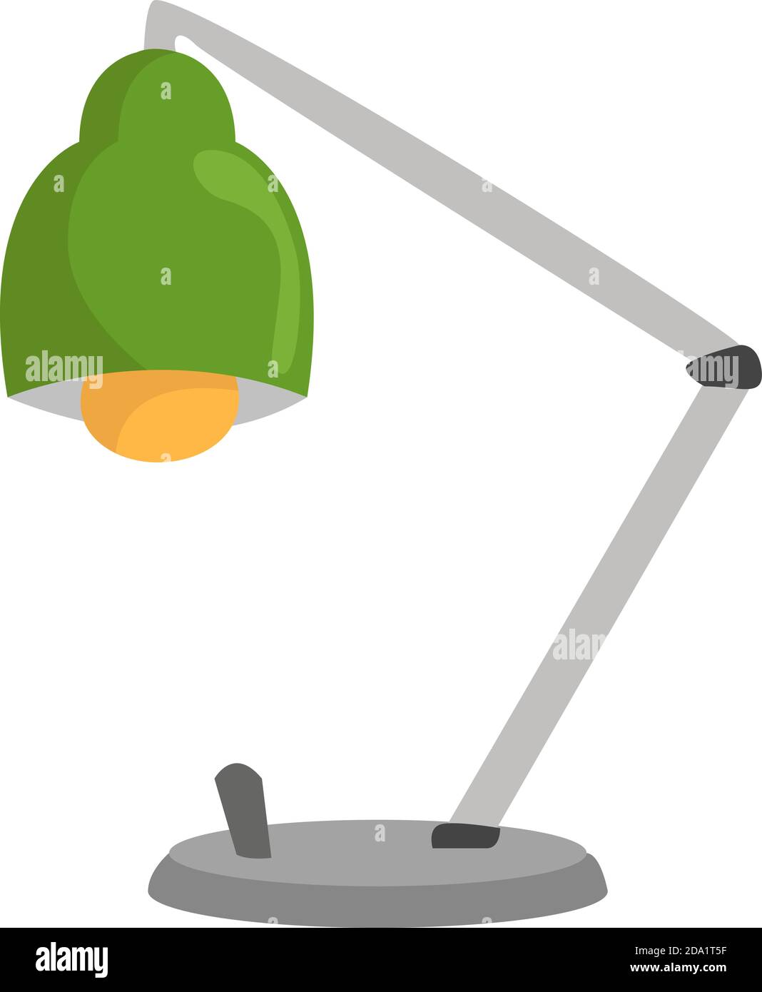 Green table lamp, illustration, vector on white background Stock Vector ...