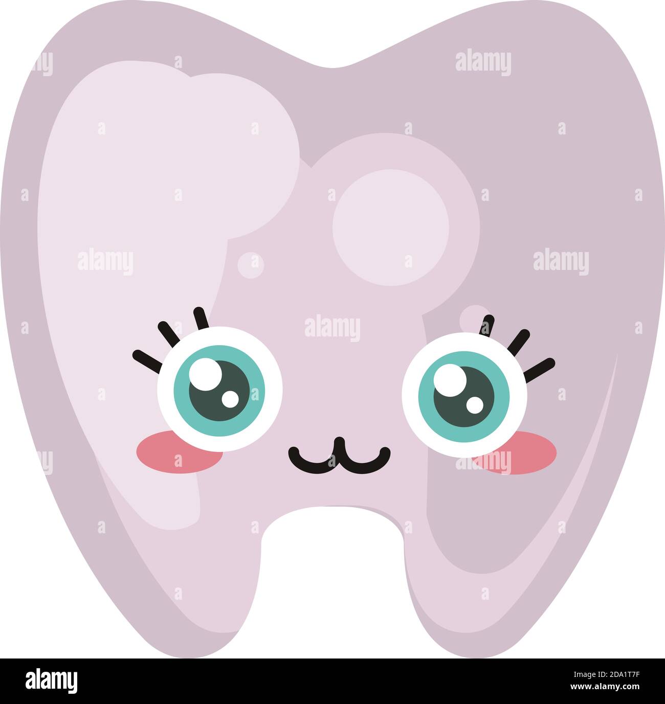 Tooth with a face, illustration, vector on white background Stock ...