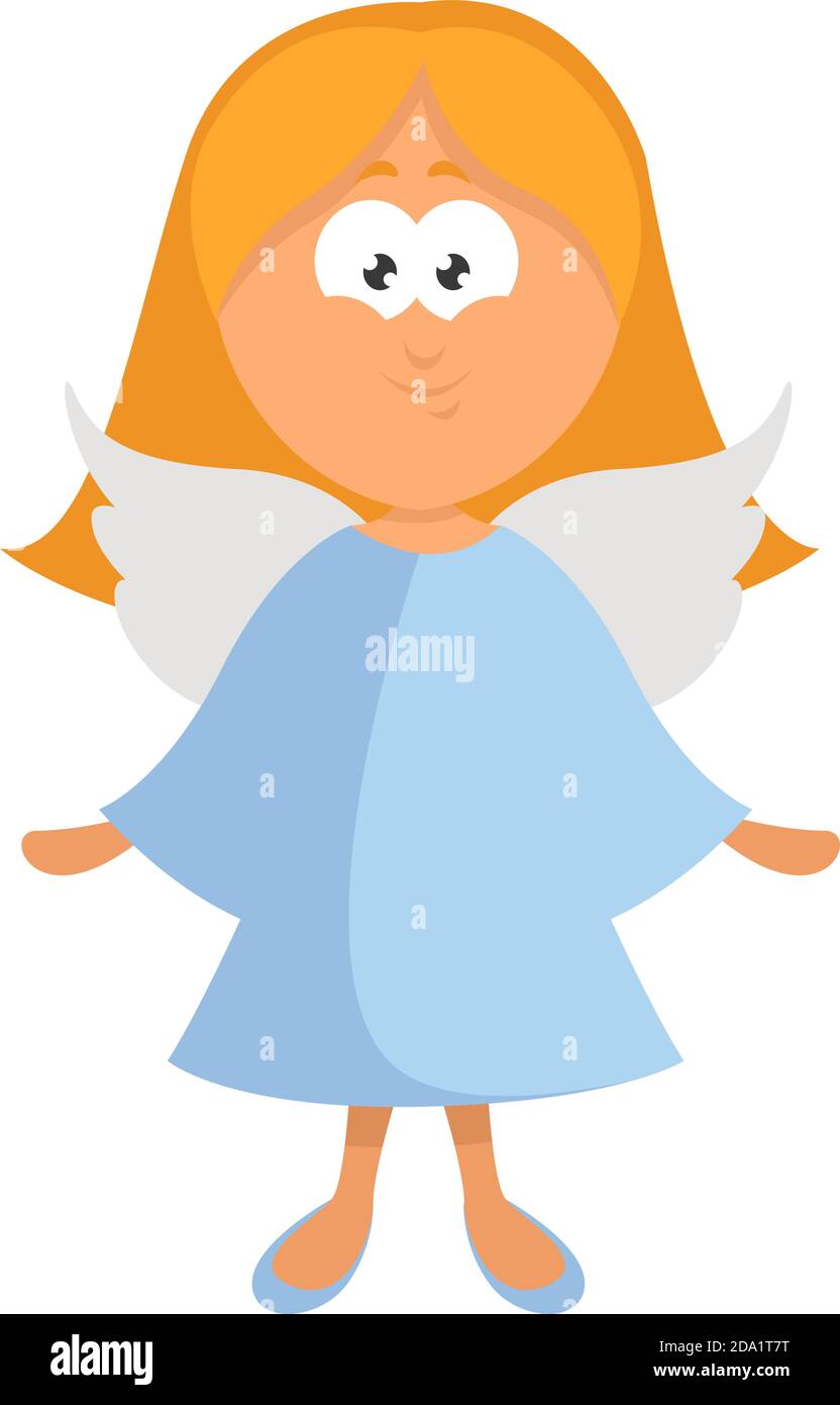 Toy angel, illustration, vector on white background Stock Vector Image ...